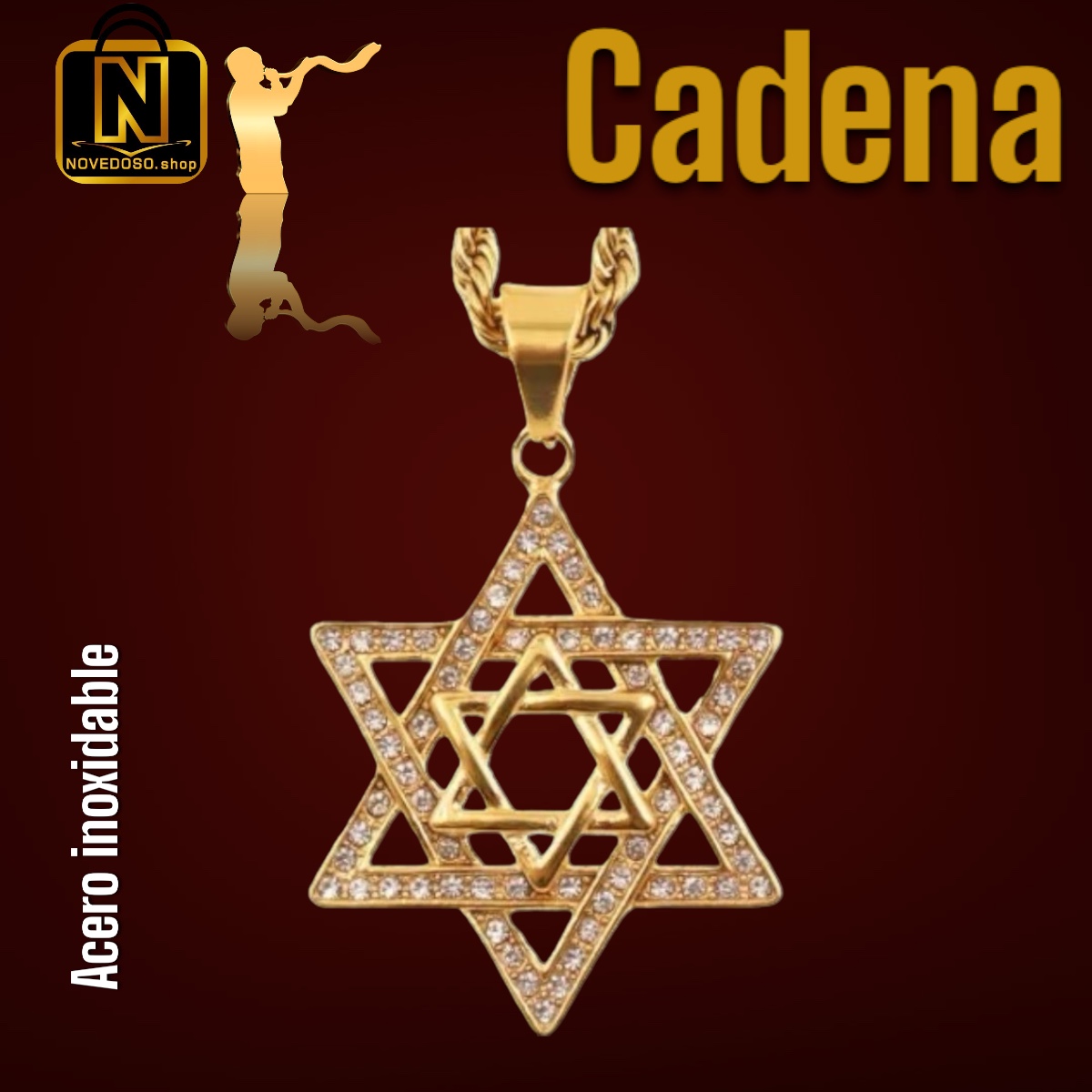 CD-E Cadena de Estrella de David Acero inoxidable HN - Novedoso
